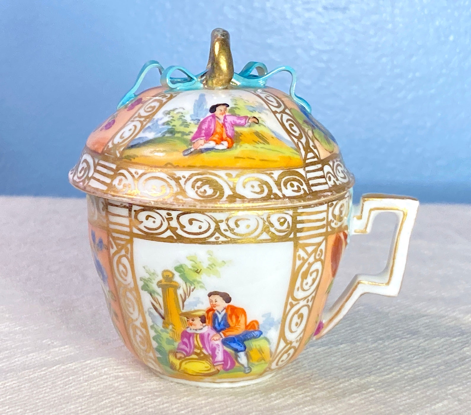 Rare! Meissen Augustus Rex "ar" Mark Porcelain Custard Cup, for Helena ...