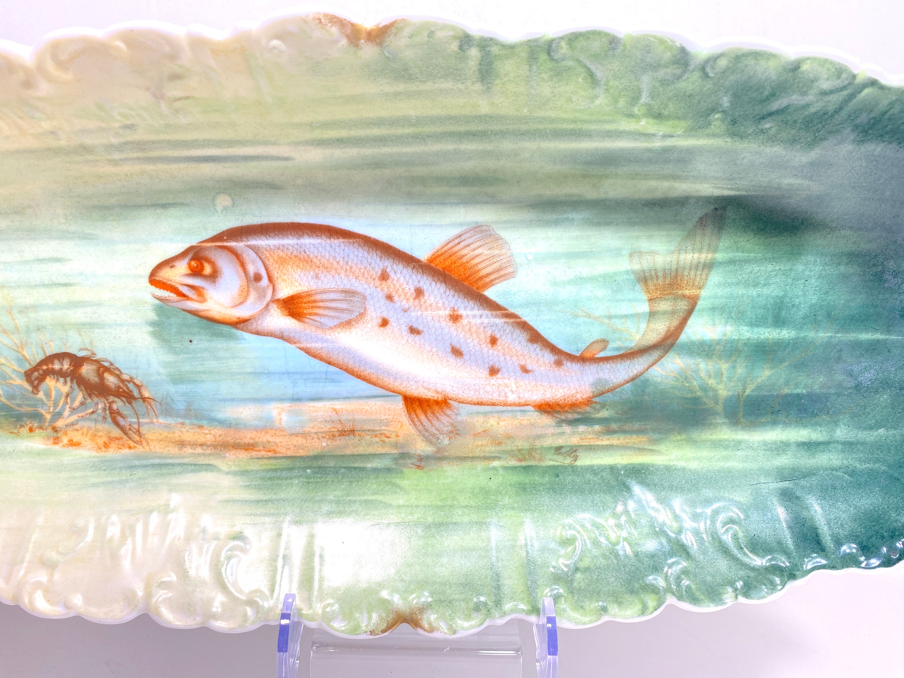 Rare Limoges France Fish Service Set, 13 Pcs,1 Large Oval Platter 20 1/ ...
