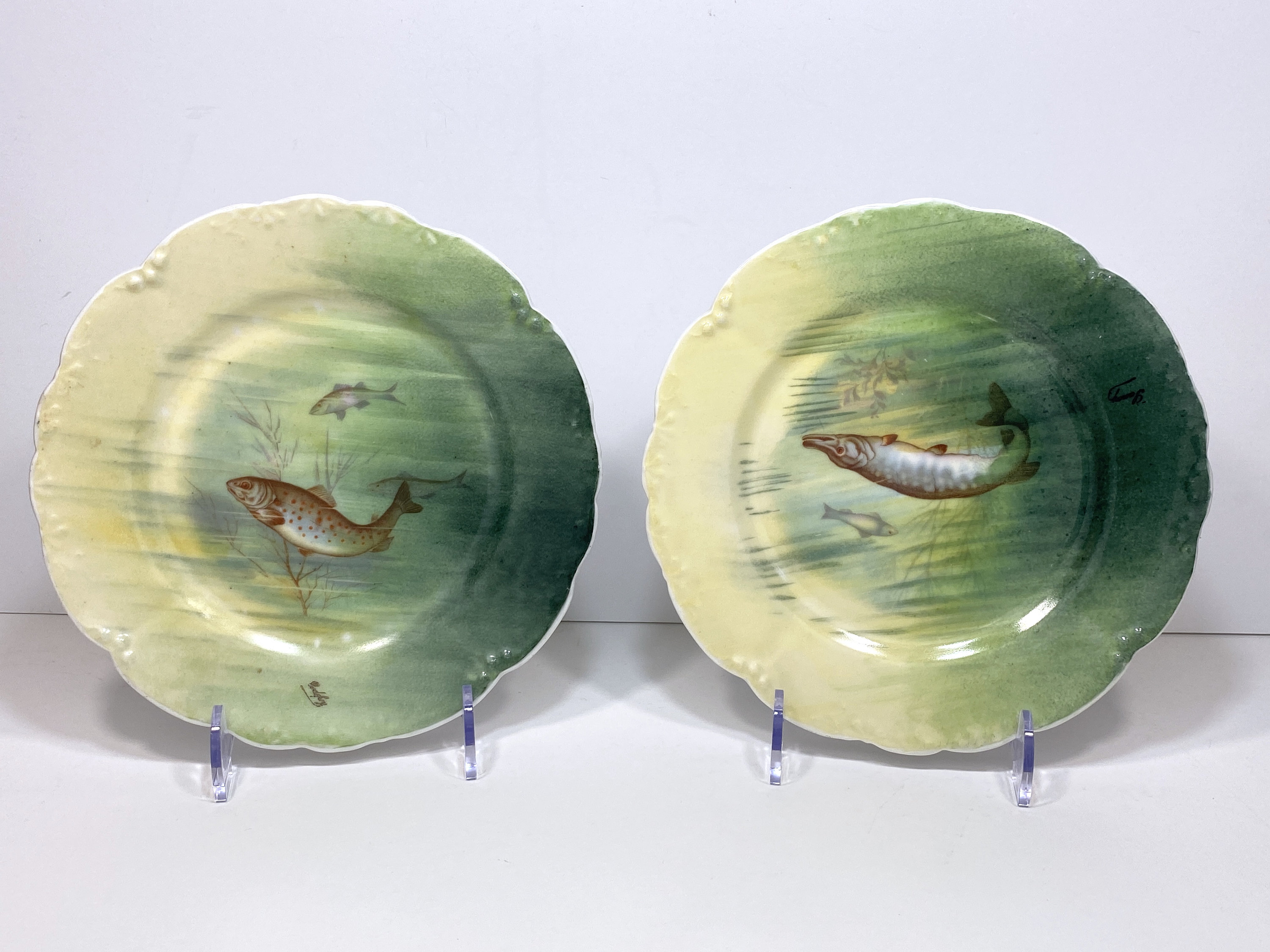 Rare Limoges France Fish Service Set, 13 Pcs,1 Large Oval Platter 20 1/ ...