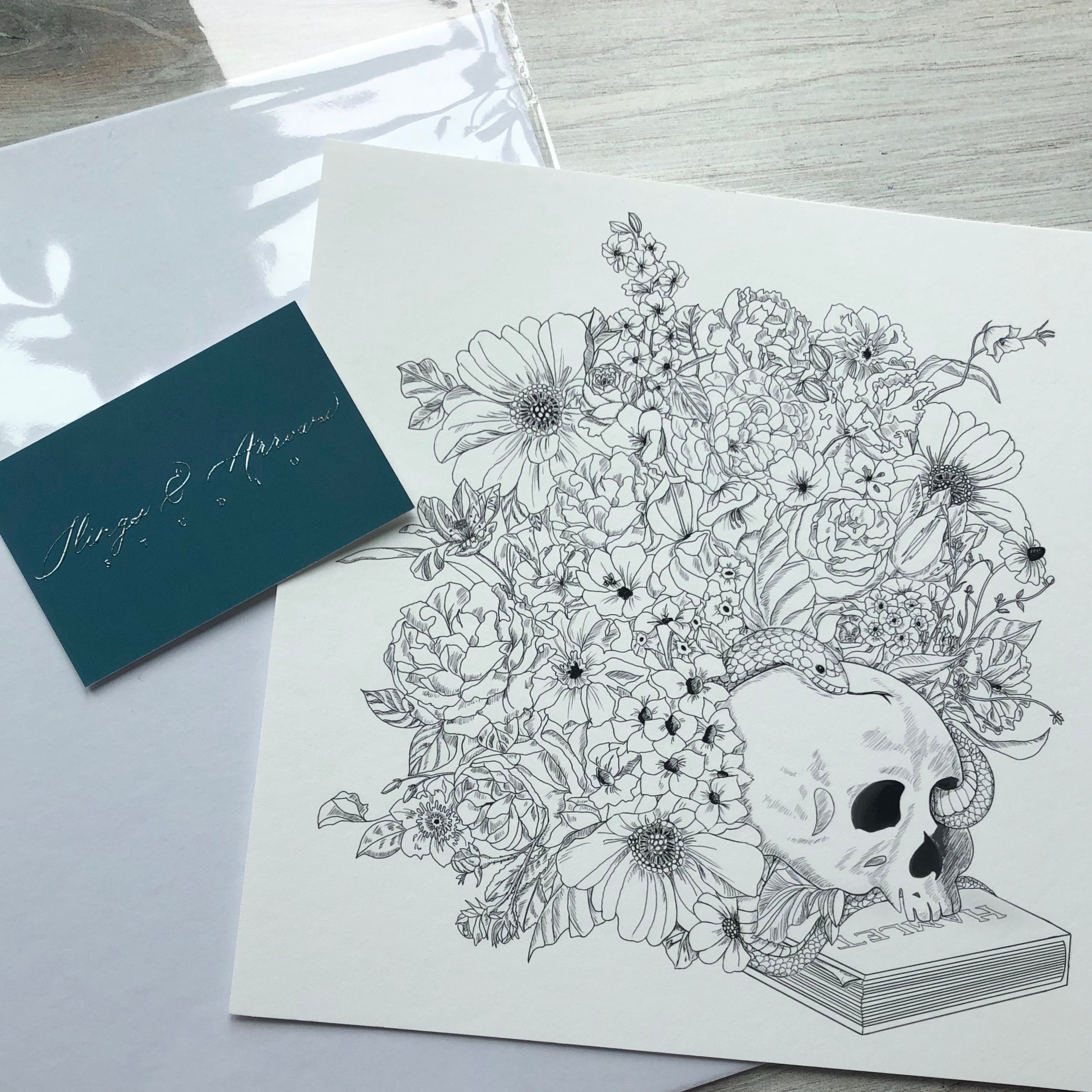Shakespeare Inspired Still Life Art Print | Hamlet Art Print | Skull ...