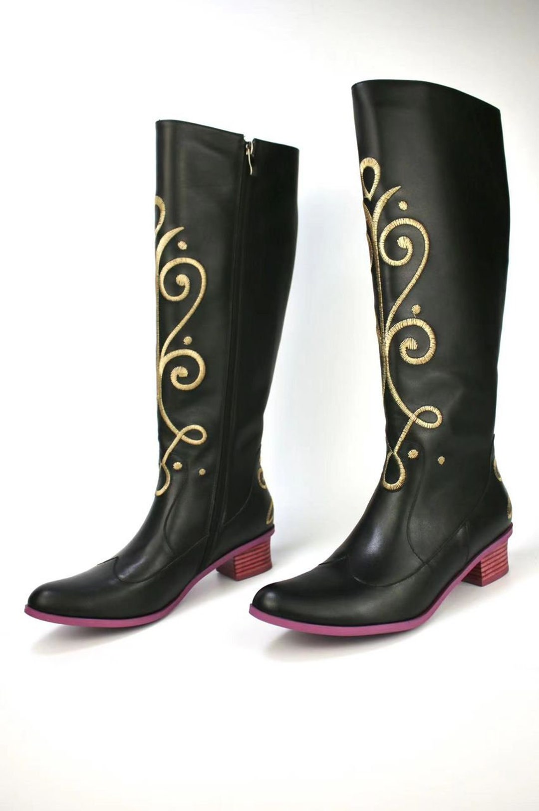 Mauve Heel Ice Princess F1 Park Inspired Boots- READY TO SHIP - Etsy