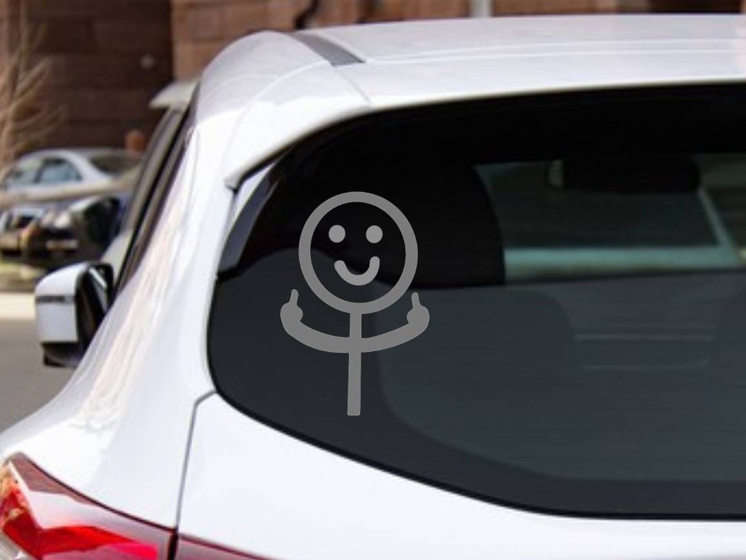 Stickman Flipping off Car Decal / Funny Car Decals / Swearing Decals ...