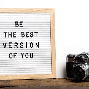 Letter Board | White Felt Oak Frame | 10x10" | Message Board Includes ...