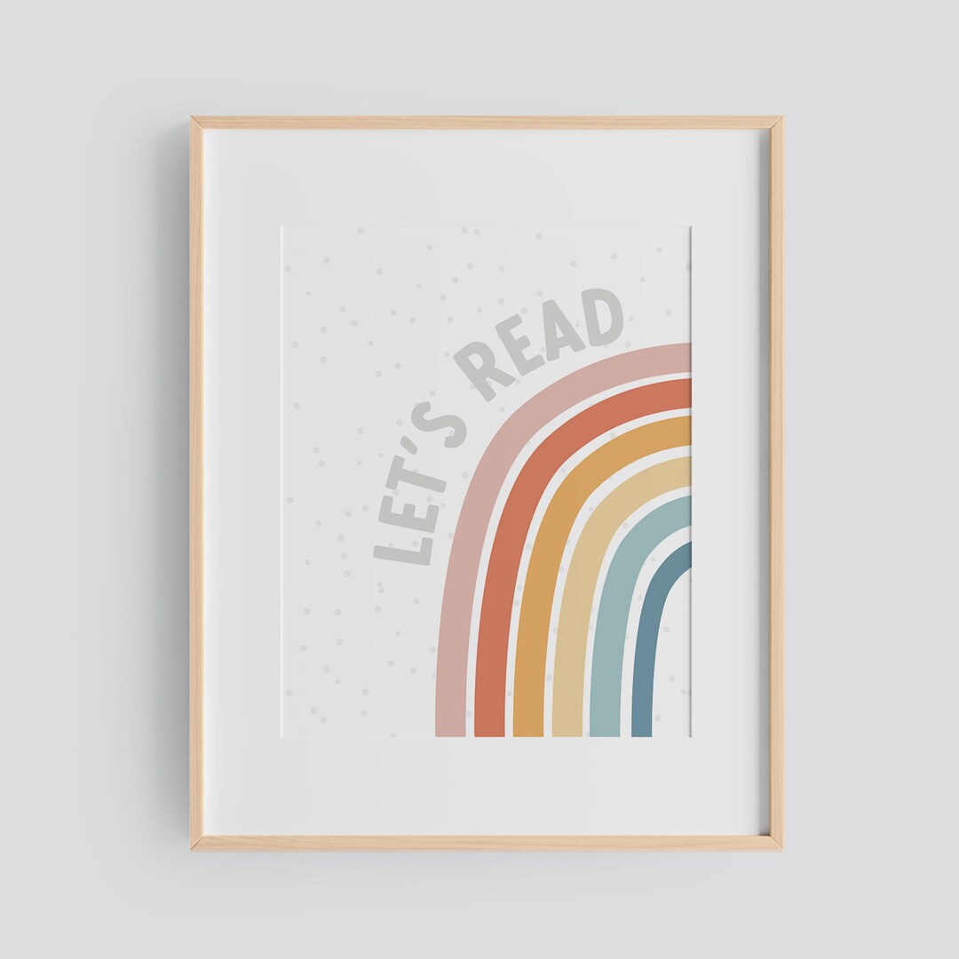 Let's Read Poster, Pastel Playroom Wall Art, Playroom Poster, Reading ...
