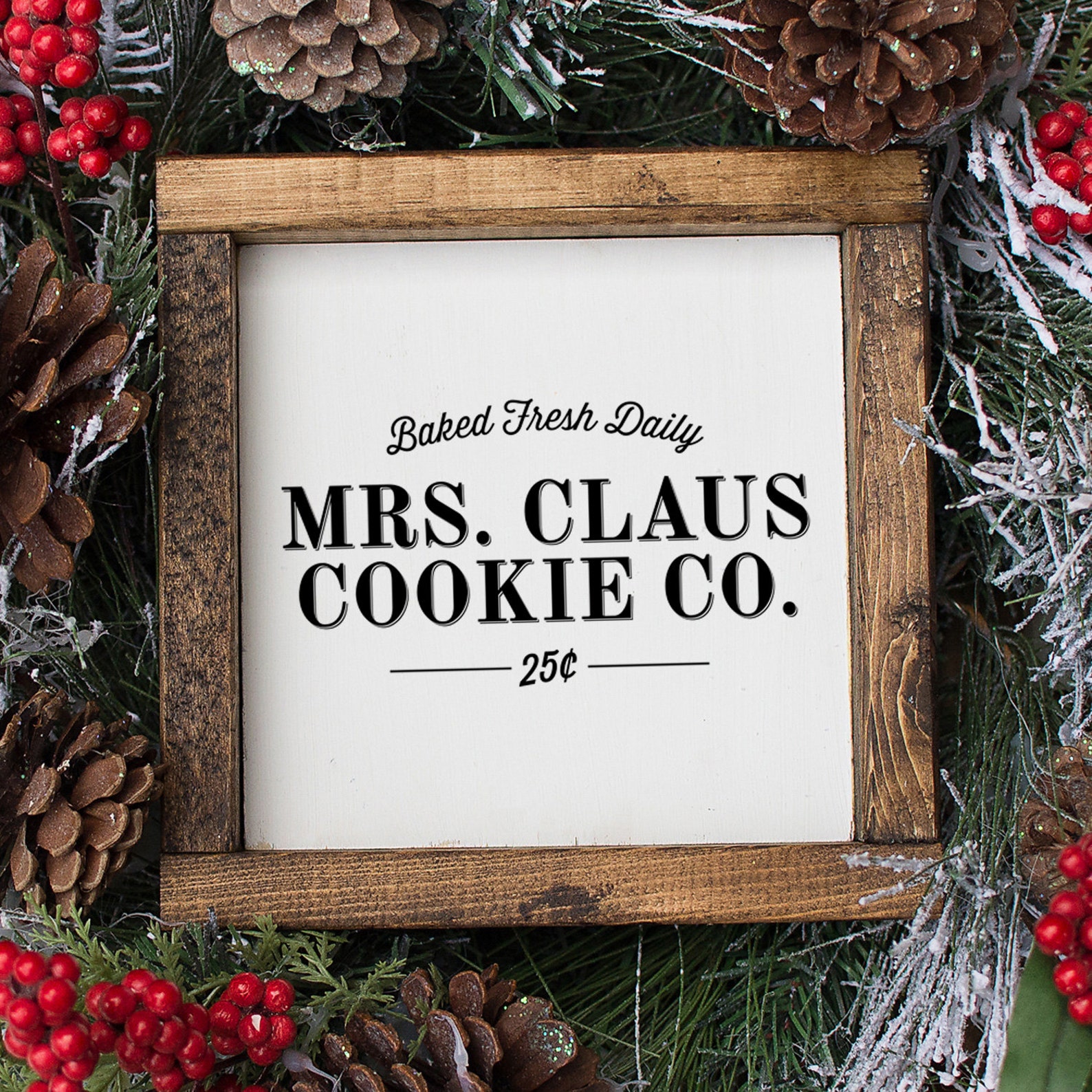 Mrs. Claus Cookie Co. Printable Wall Art Farmhouse Style - Etsy