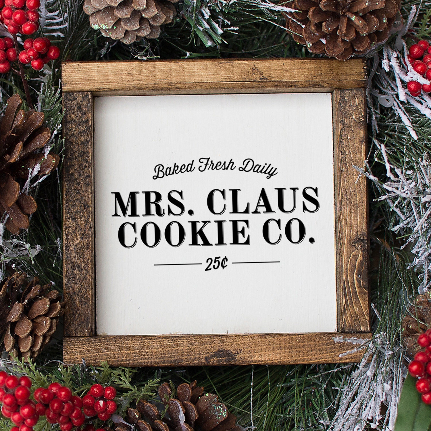 Mrs. Claus Cookie Co. Printable Wall Art, Farmhouse Style Christmas ...