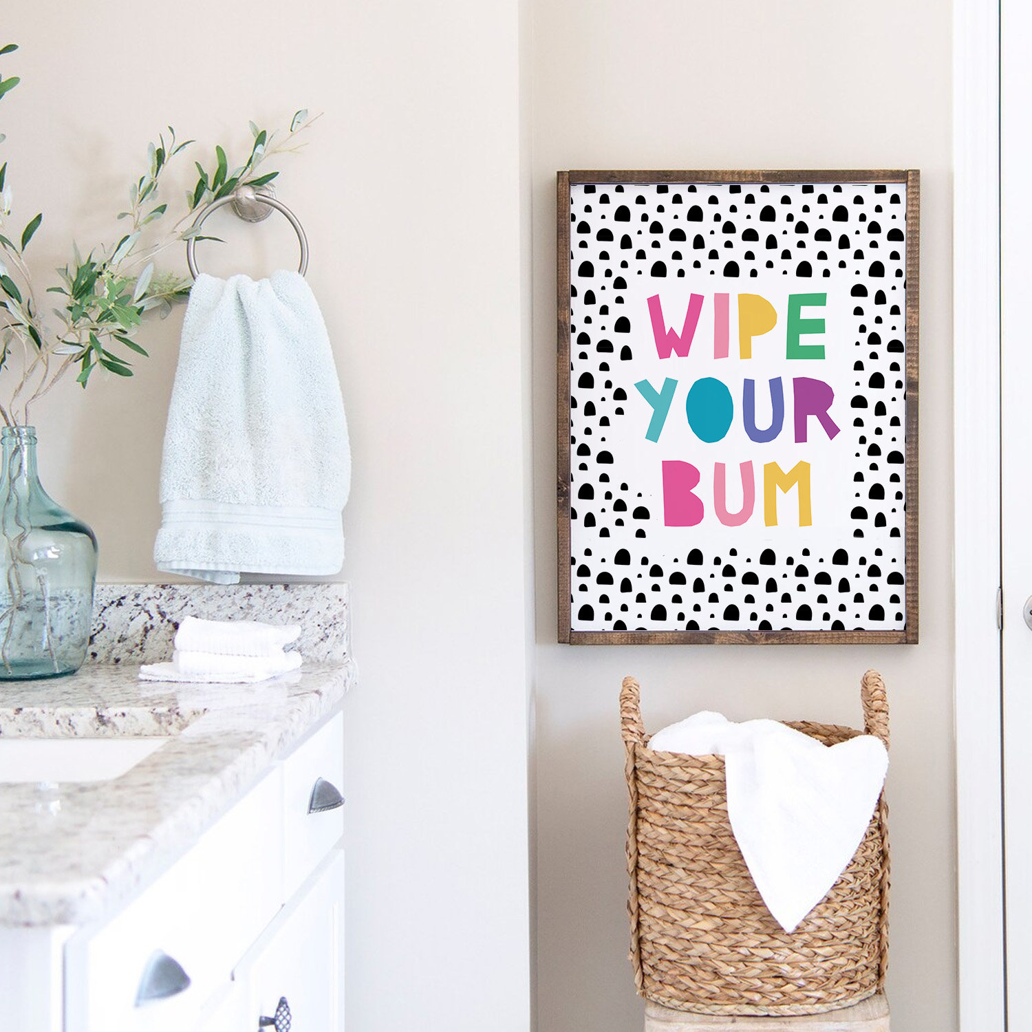 Wipe Your Bum, Bathroom Printable, Boys Bathroom Wall Art, Bathroom ...