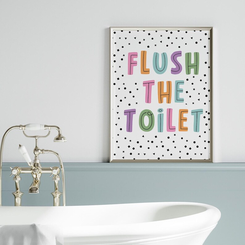 Flush the Toilet, Nursery Bathroom Decor Kids Bathroom Art Printable ...