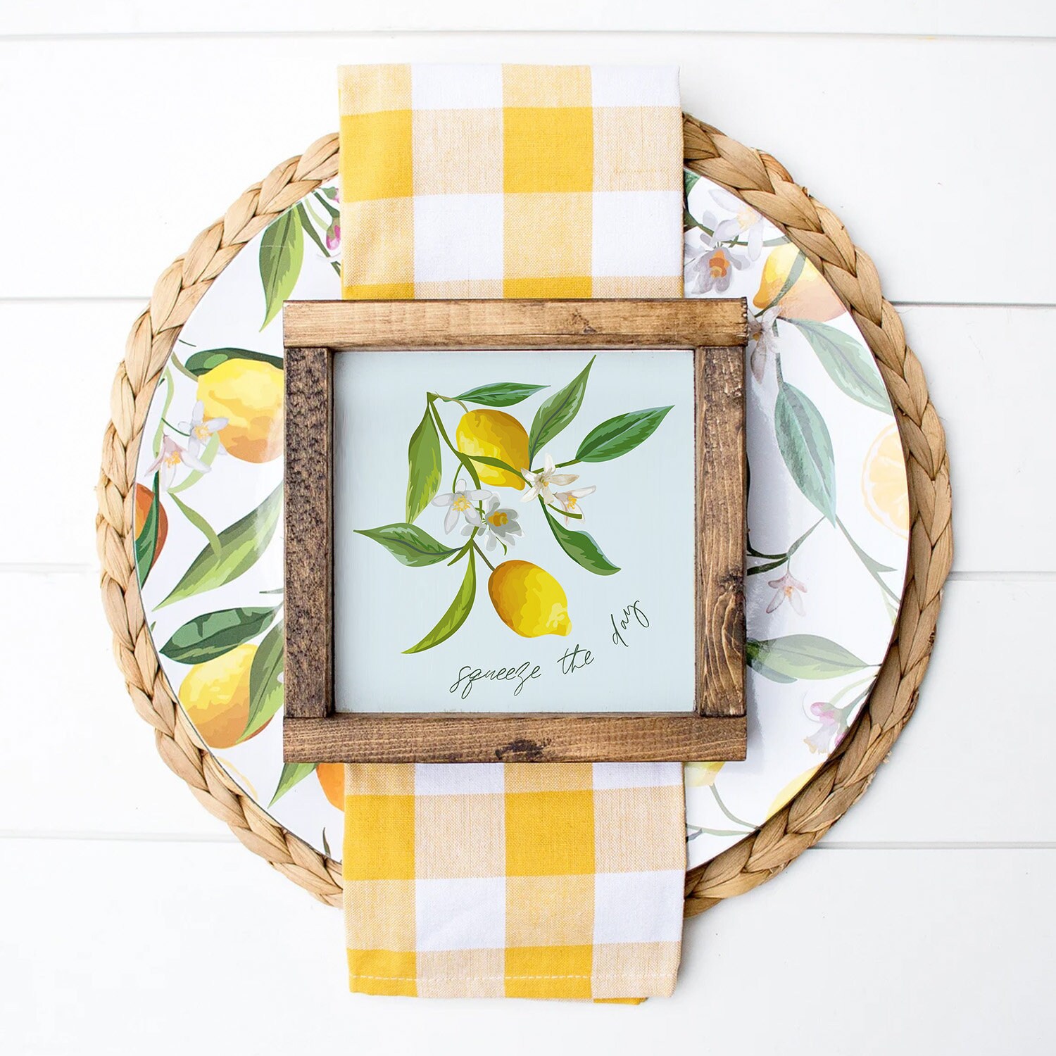 Squeeze the Day Lemon Art Printable, Lemon Artwork, Summer Decor for ...