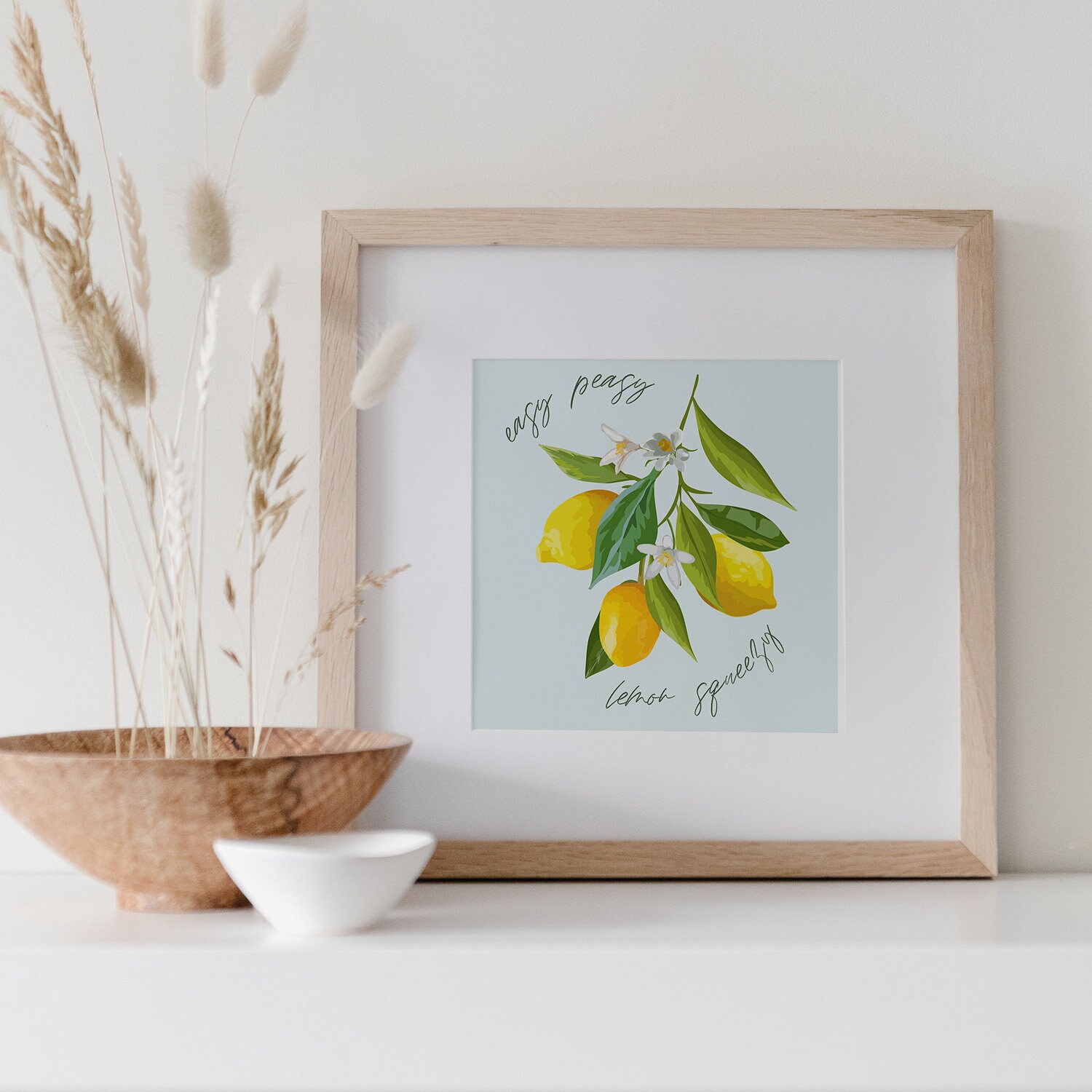 Easy Peasy Lemon Squeezy Digital Art Print, Lemon Artwork, Summer Decor ...