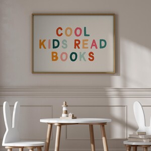 Cool Kids Read Books Printable Wall Art, Boho Reading Decor, Playroom ...