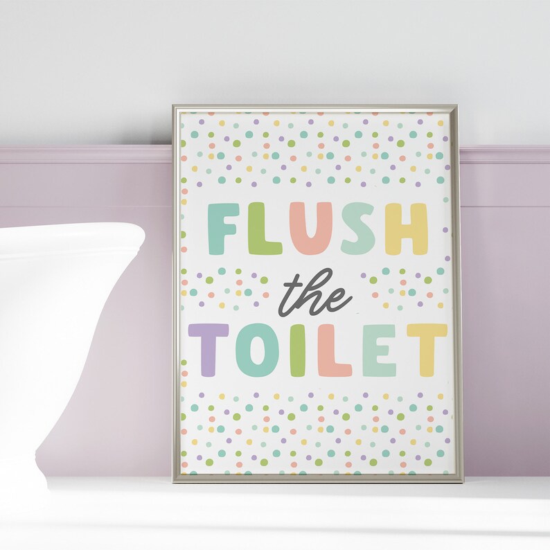 Flush the Toilet, Nursery Bathroom Decor Kids Bathroom Art Printable ...
