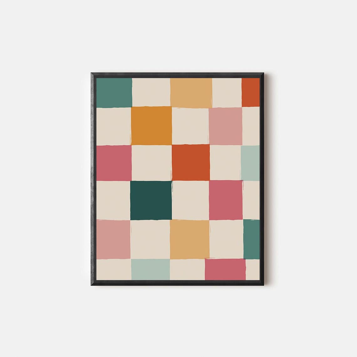 Retro Rainbow Checkered Poster, Cool Wall Decor, Aesthetic Wall ...