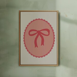 Pink Coquette Bow Printable Nursery Wall Art, Retro Check Feminine ...