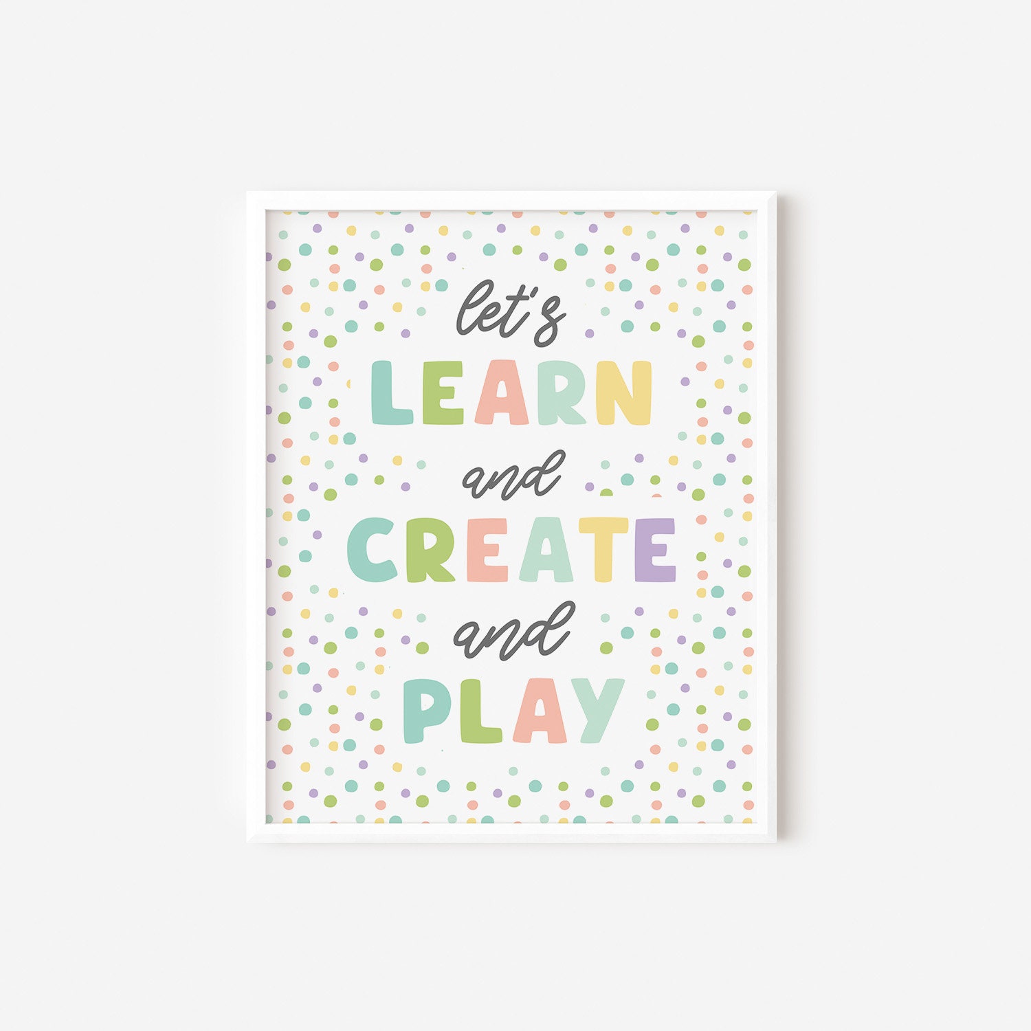 Lets Learn and Create and Play Digital Art Print, Pastel Kids Playroom ...