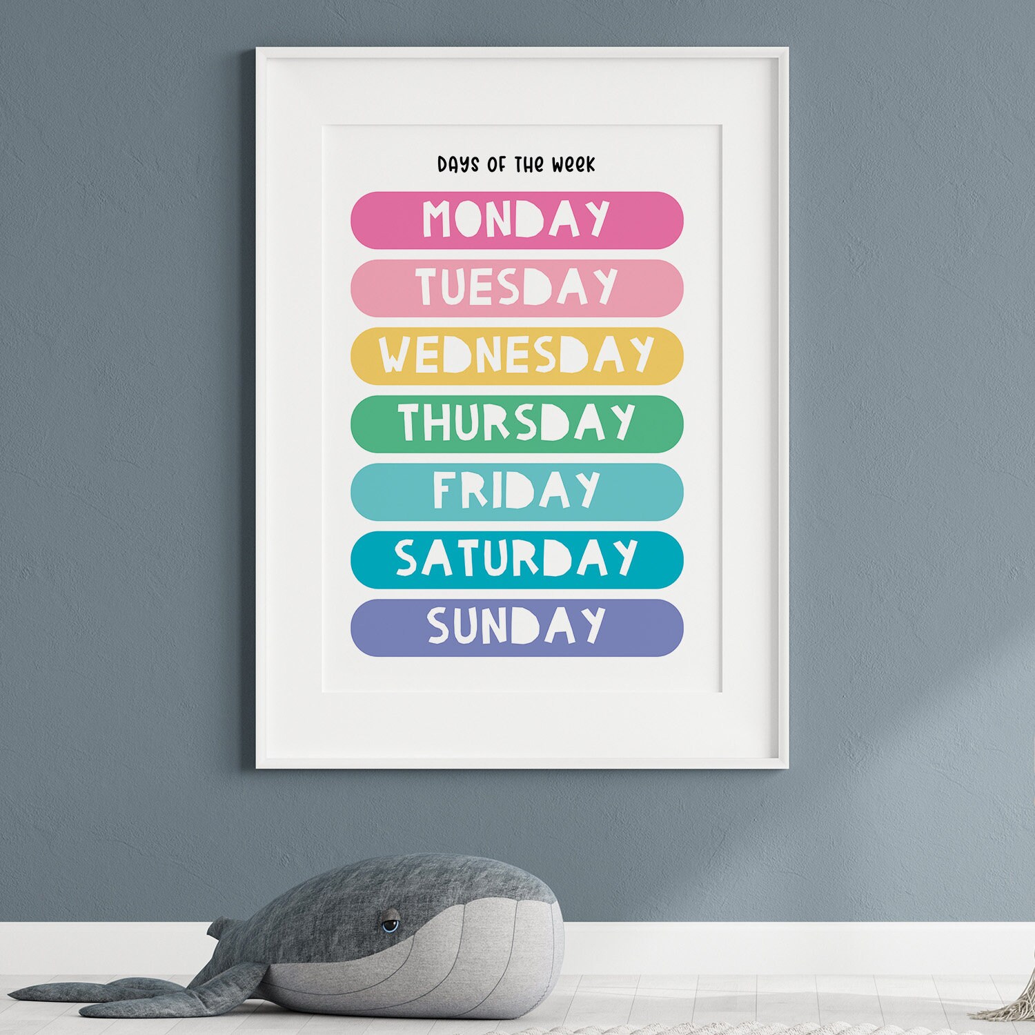 Rainbow Days of the Week Poster, Printable Educational Wall Art ...