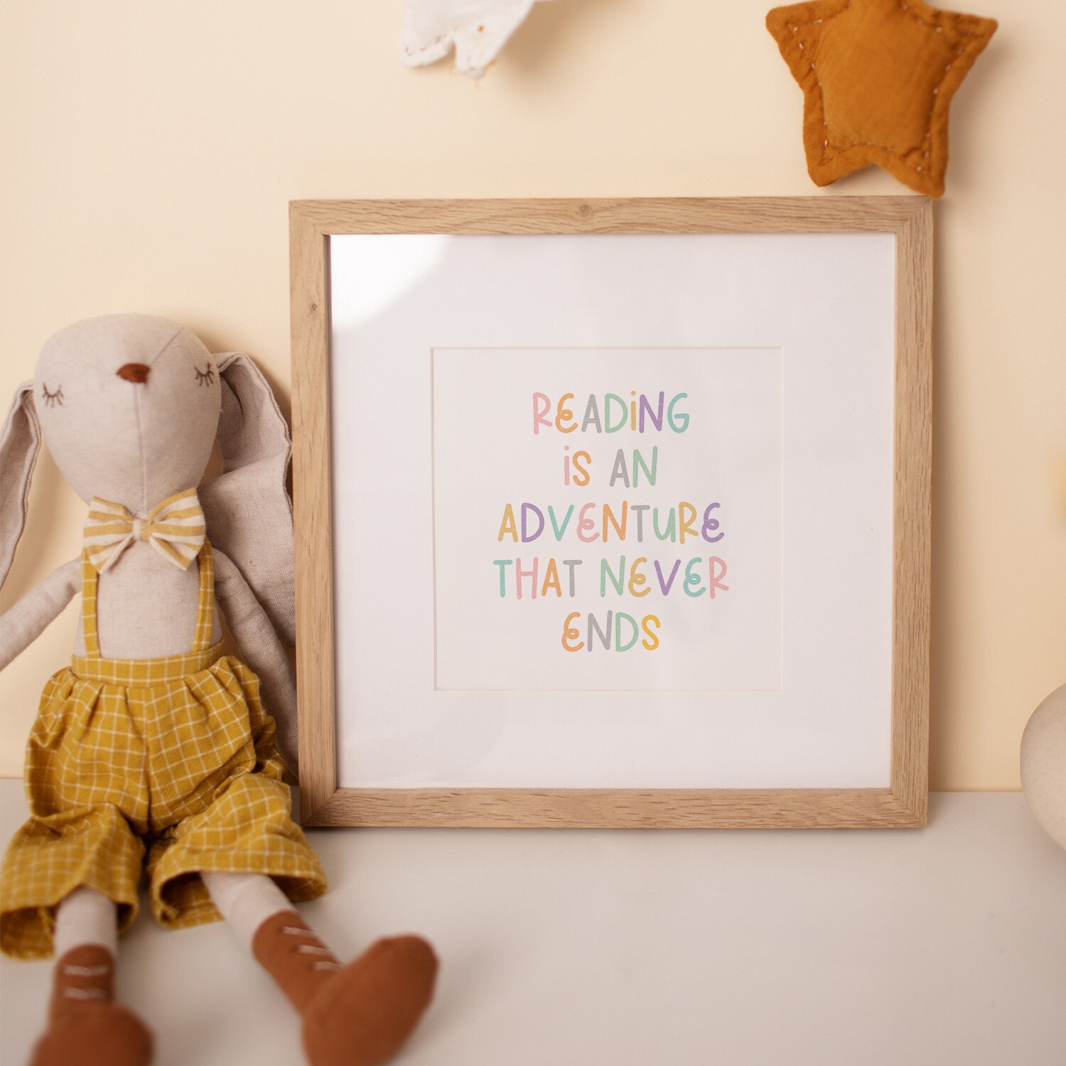 Reading is an Adventure That Never Ends Pastel Nursery Quote Print ...