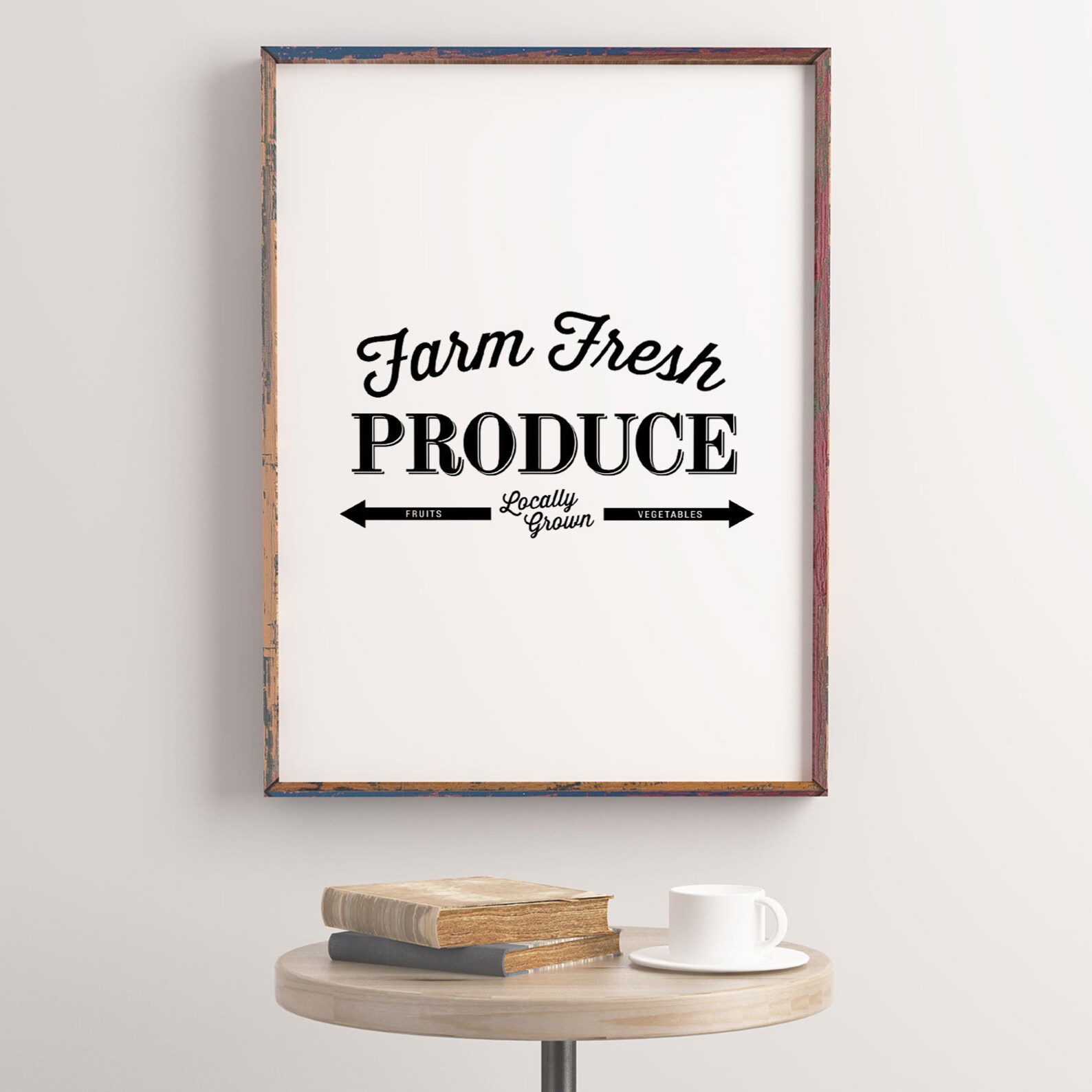 Farm Fresh Produce Printable Wall Art for Modern Farmhouse Home Decor ...
