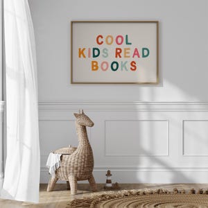 Cool Kids Read Books Printable Wall Art, Boho Reading Decor, Playroom ...