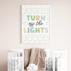 Turn off the Lights Bathroom Rules Poster, Pastel Kids Bathroom Print ...