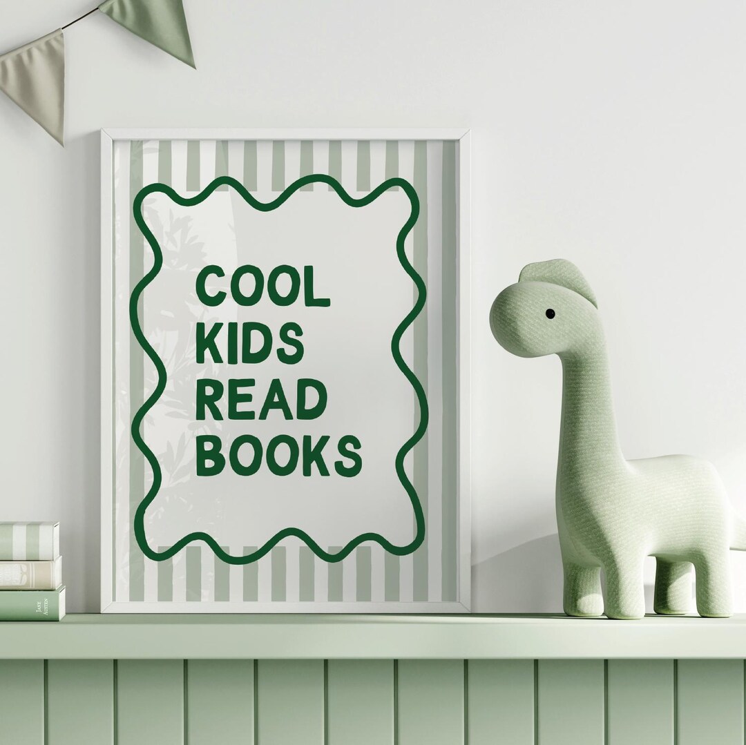 Cool Kids Read Books Printable Wall Art, Boho Reading Decor, Playroom ...