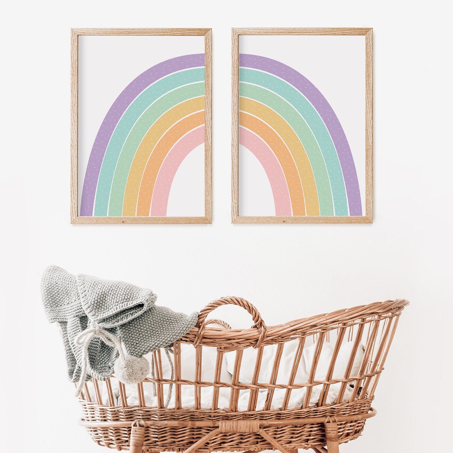 Pastel Nursery Rainbow Print Set of 2 Prints, Rainbow Kids Room Art ...