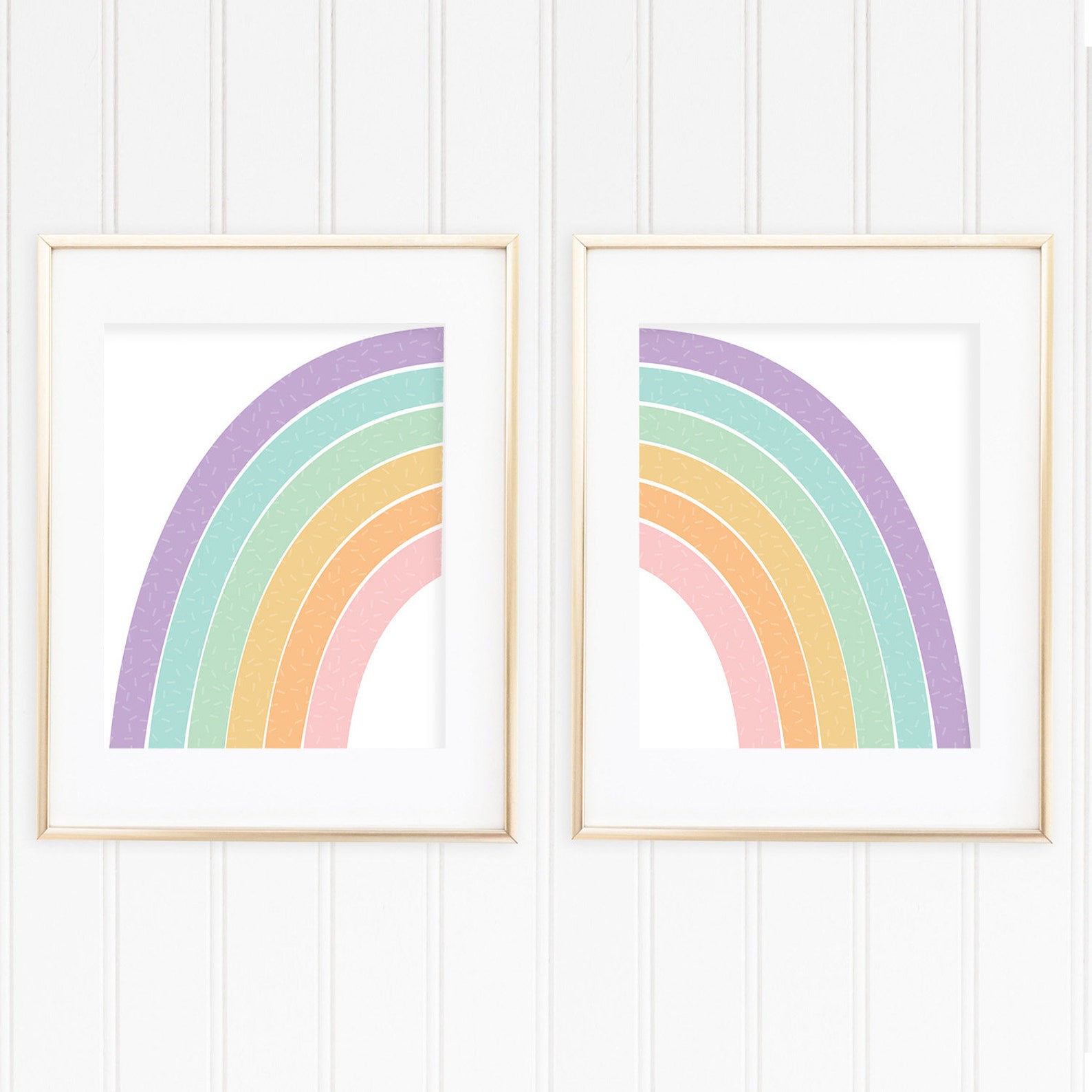 Pastel Nursery Rainbow Print Set of 2 Prints, Rainbow Kids Room Art ...