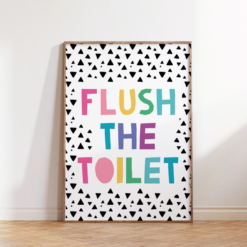 Flush the Toilet, Nursery Bathroom Decor Kids Bathroom Art Printable ...