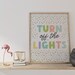 Turn off the Lights Bathroom Rules Poster, Pastel Kids Bathroom Print ...