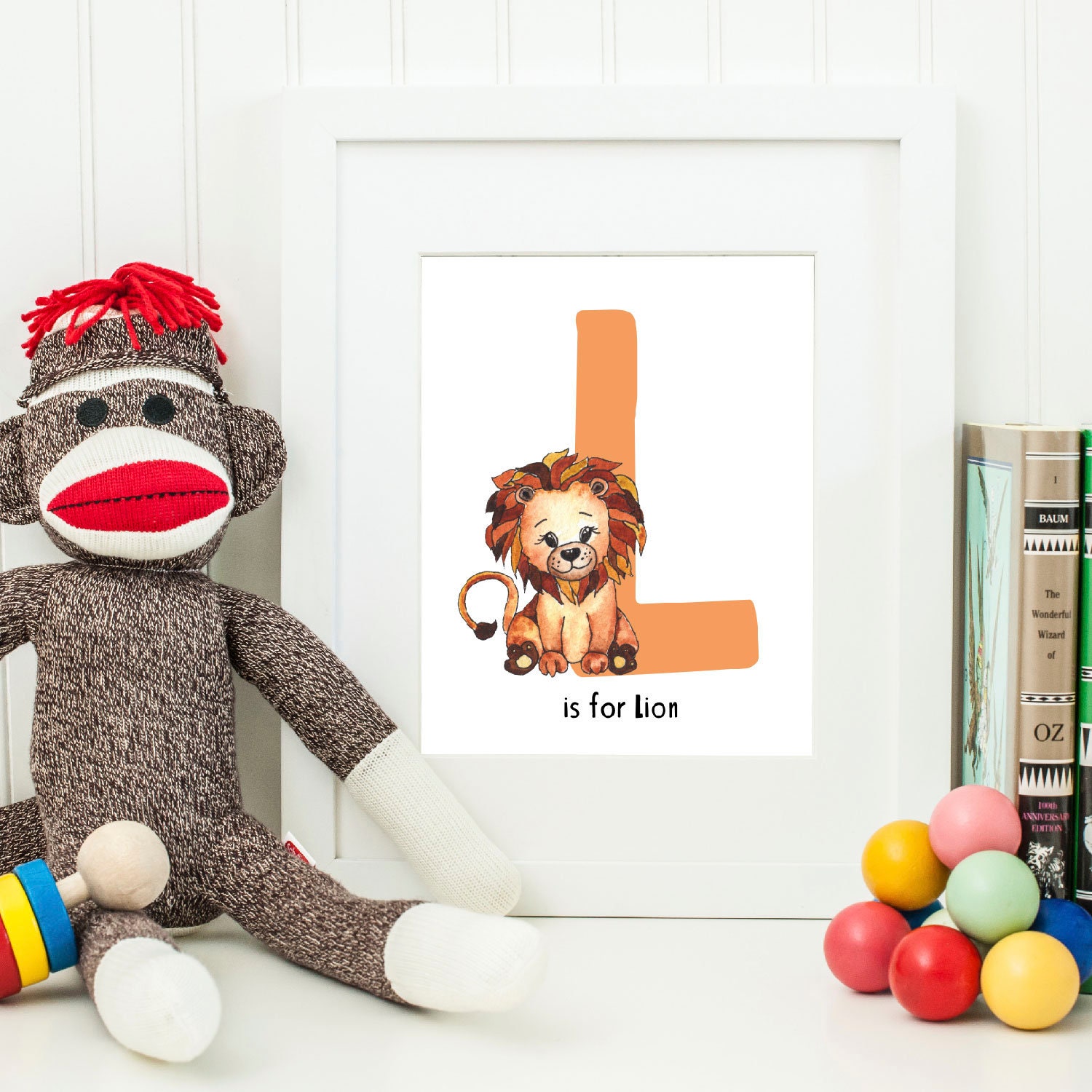 L is for Lion Digital Art Print Watercolor Animal Alphabet | Etsy