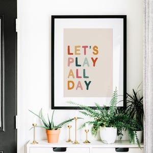 Let's Play All Day Printable Wall Art, Playroom Poster, Playroom Decor ...