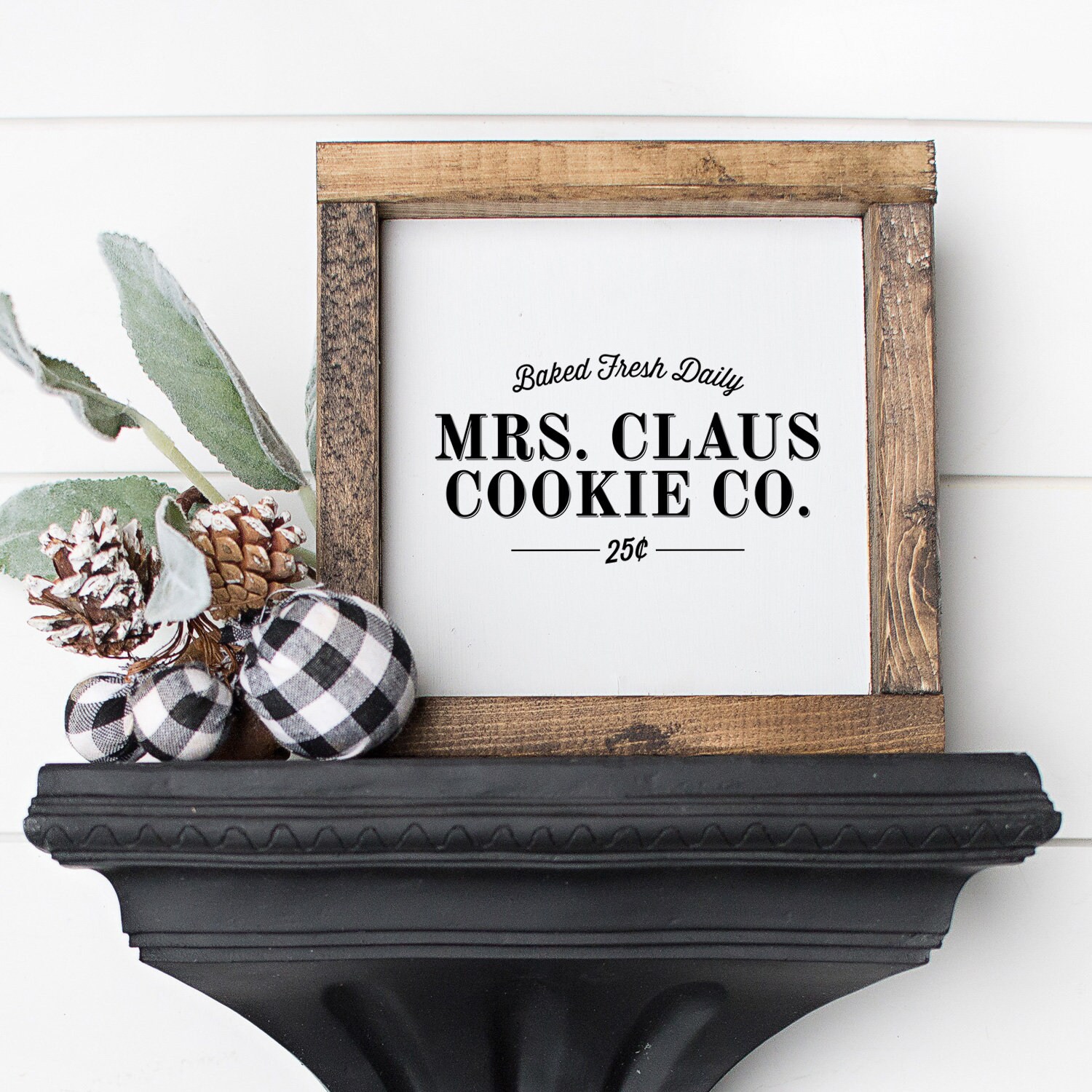 Mrs. Claus Cookie Co. Printable Wall Art, Farmhouse Style Christmas ...