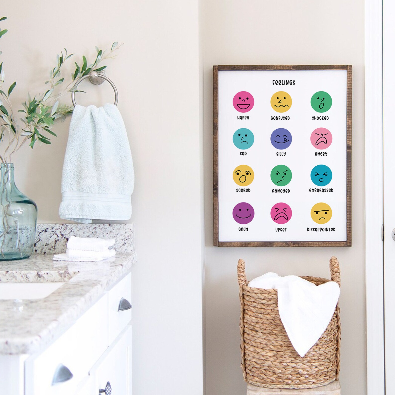 Rainbow Feelings Chart, Emotions Print, PRINTABLE Wall Art, Montessori ...