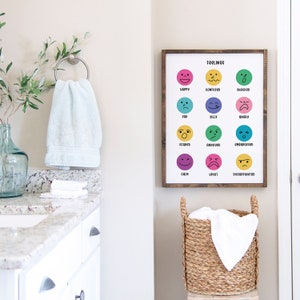 Rainbow Feelings Chart, Emotions Print, PRINTABLE Wall Art, Montessori ...