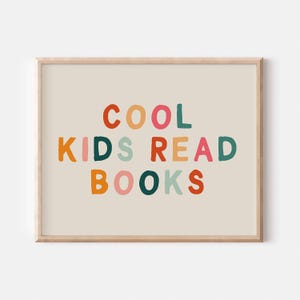 Cool Kids Read Books Printable Wall Art, Boho Reading Decor, Playroom ...