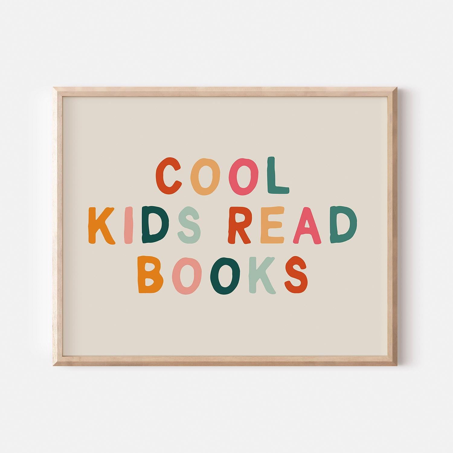 Cool Kids Read Books Printable Wall Art, Boho Reading Decor, Playroom ...
