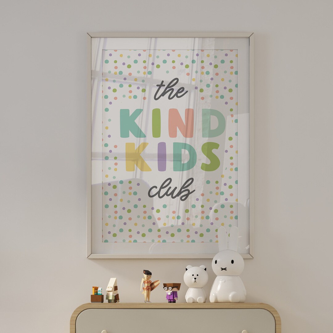 The Kind Kids Club Printable Polkadot Playroom Poster, Pastel Kids ...