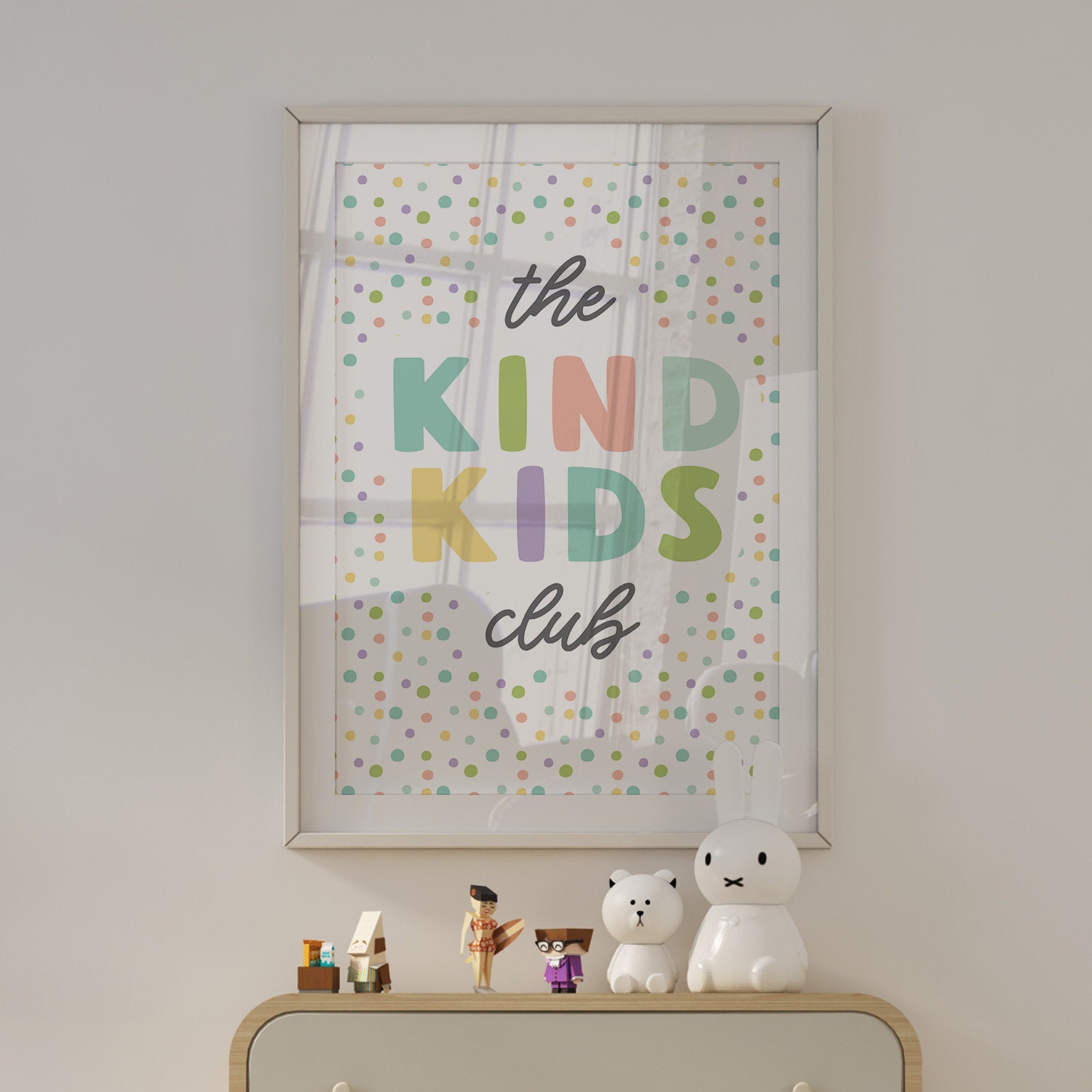 The Kind Kids Club Printable Polkadot Playroom Poster, Pastel Kids ...