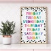 Rainbow Days of the Week, Playroom Educational Poster, Rainbow Nursery ...