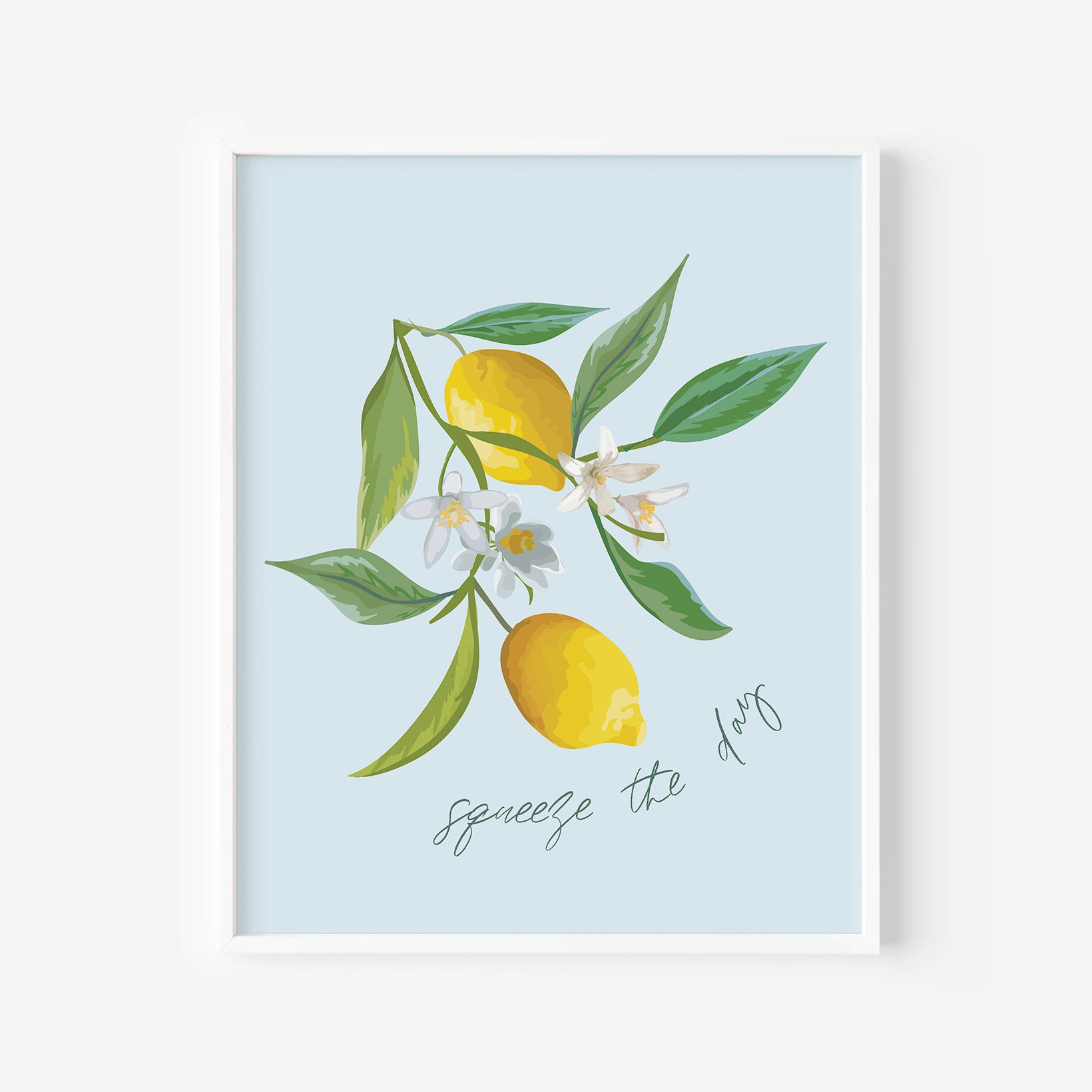Squeeze the Day Lemon Art Printable, Lemon Artwork, Summer Decor for ...