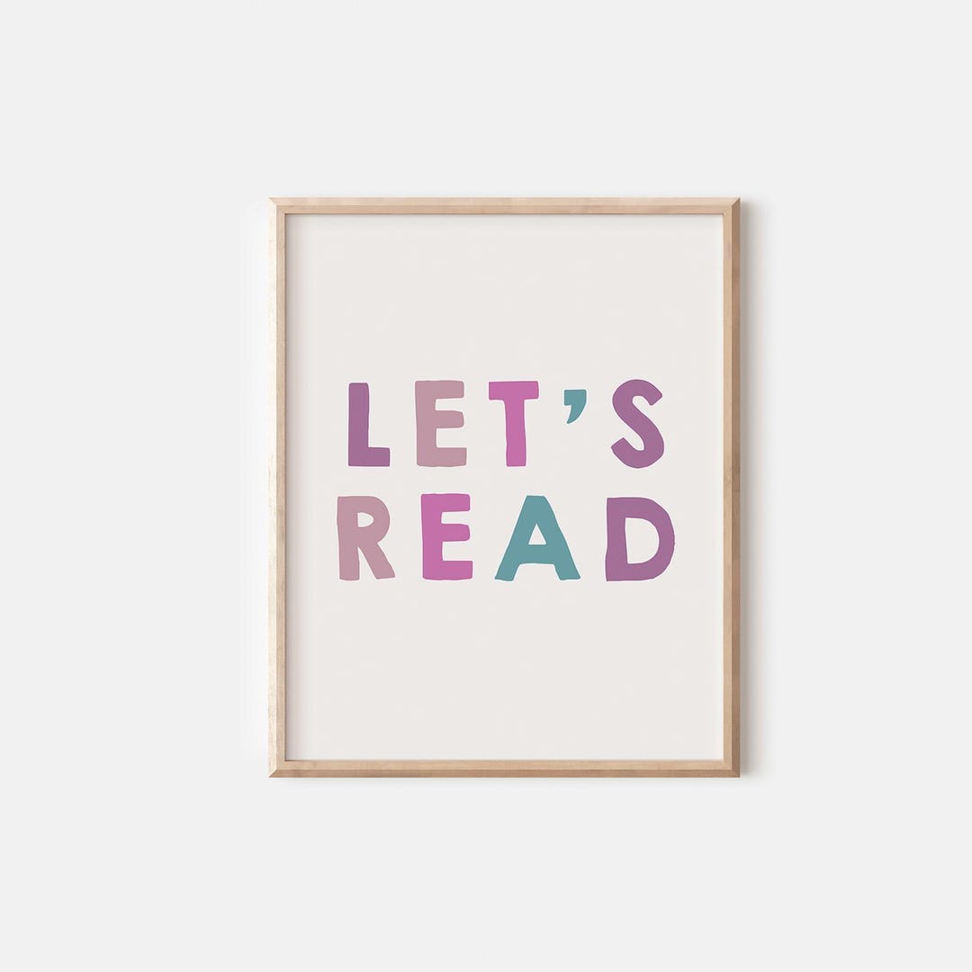 Let's Read Printable: Rainbow Kids Playroom Decor (digital Download) - Etsy