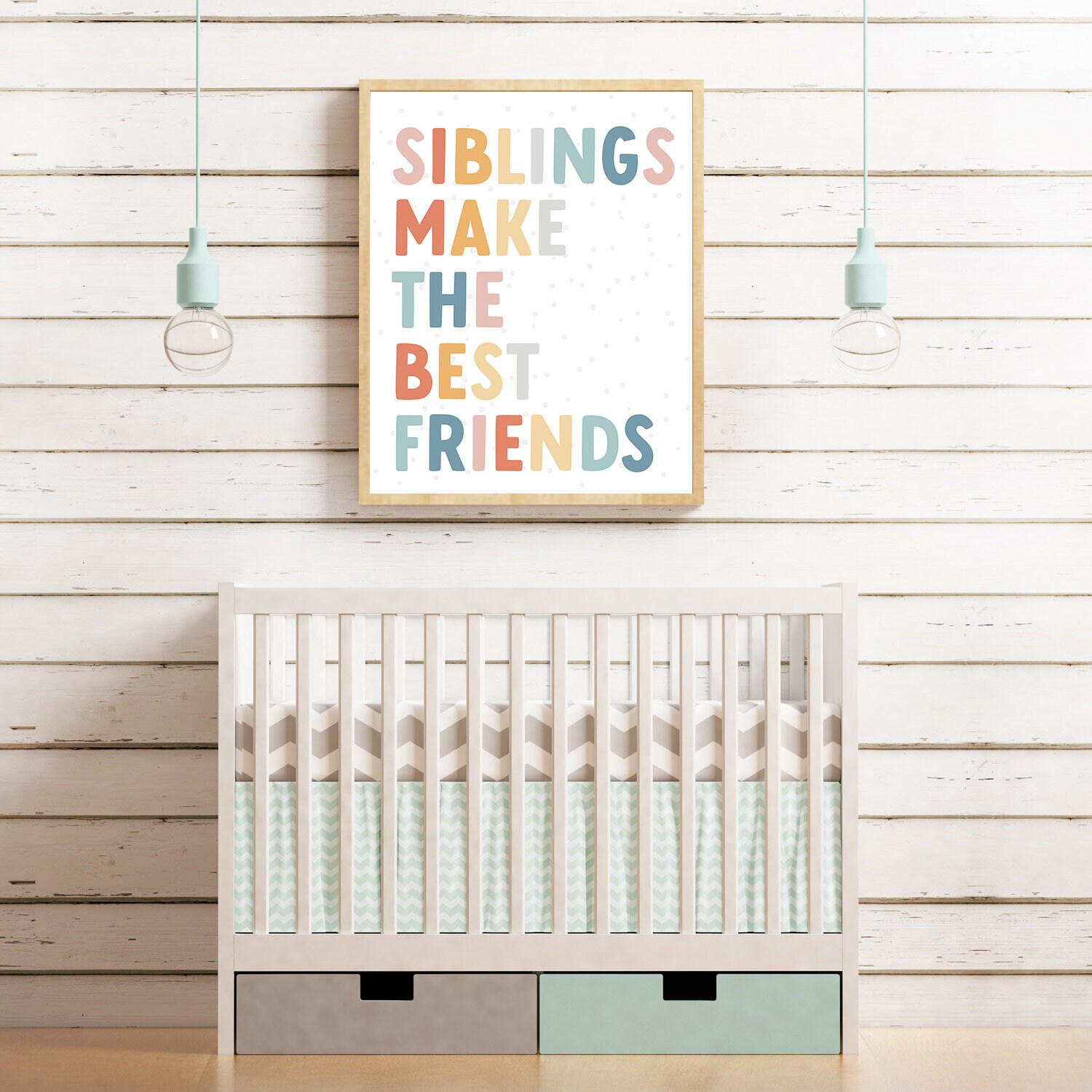 Siblings Make the Best Friends Printable Art, Rainbow Art Print, Gender ...