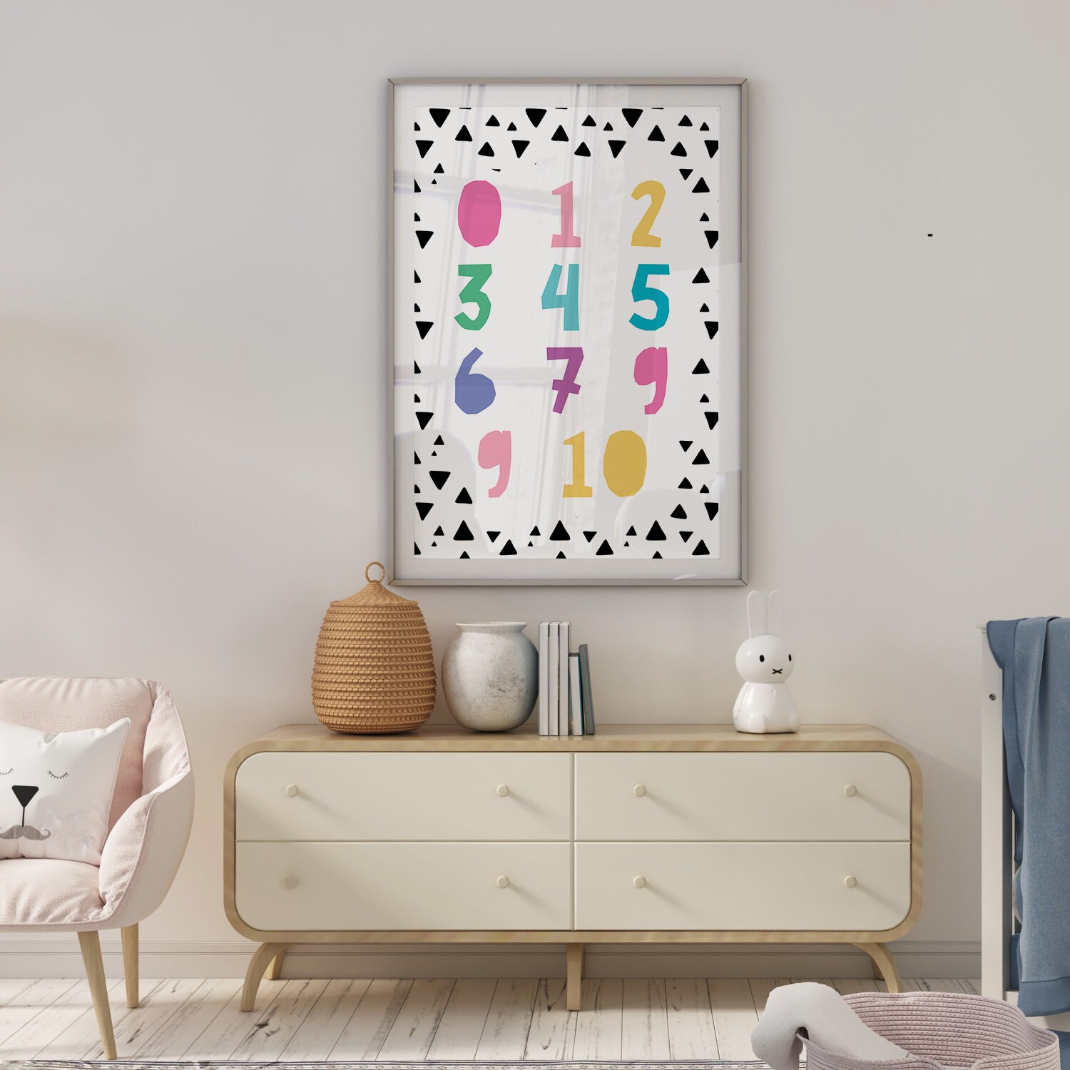 Numbers 1-10 Digital Art Counting Poster for Kids - Etsy