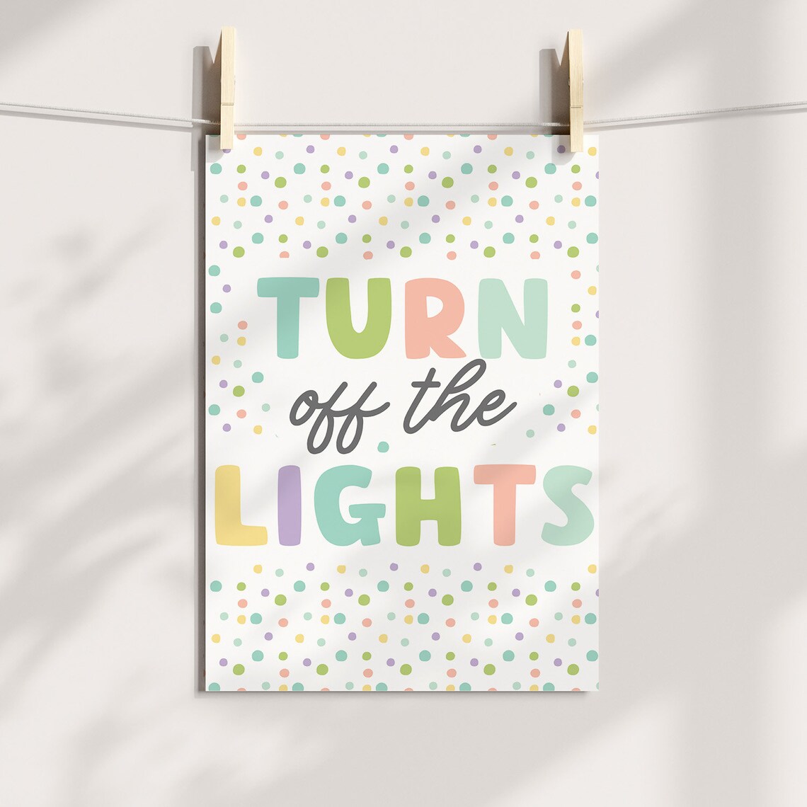 Turn off the Lights Bathroom Rules Poster, Pastel Kids Bathroom Print ...
