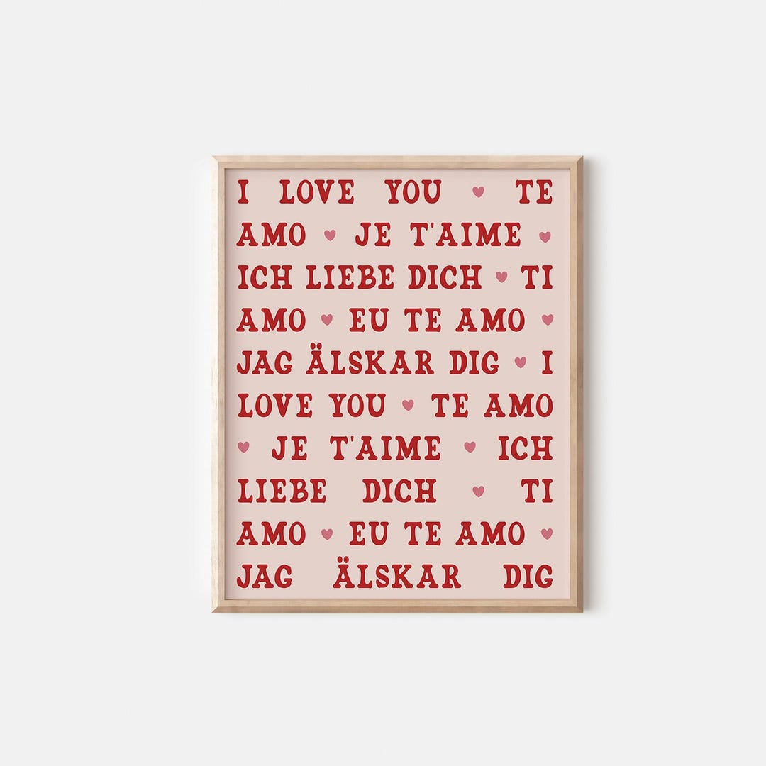 I Love You in Different Languages Printable Wall Art, Love Quote Art ...