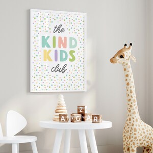 The Kind Kids Club Printable Polkadot Playroom Poster, Pastel Kids ...