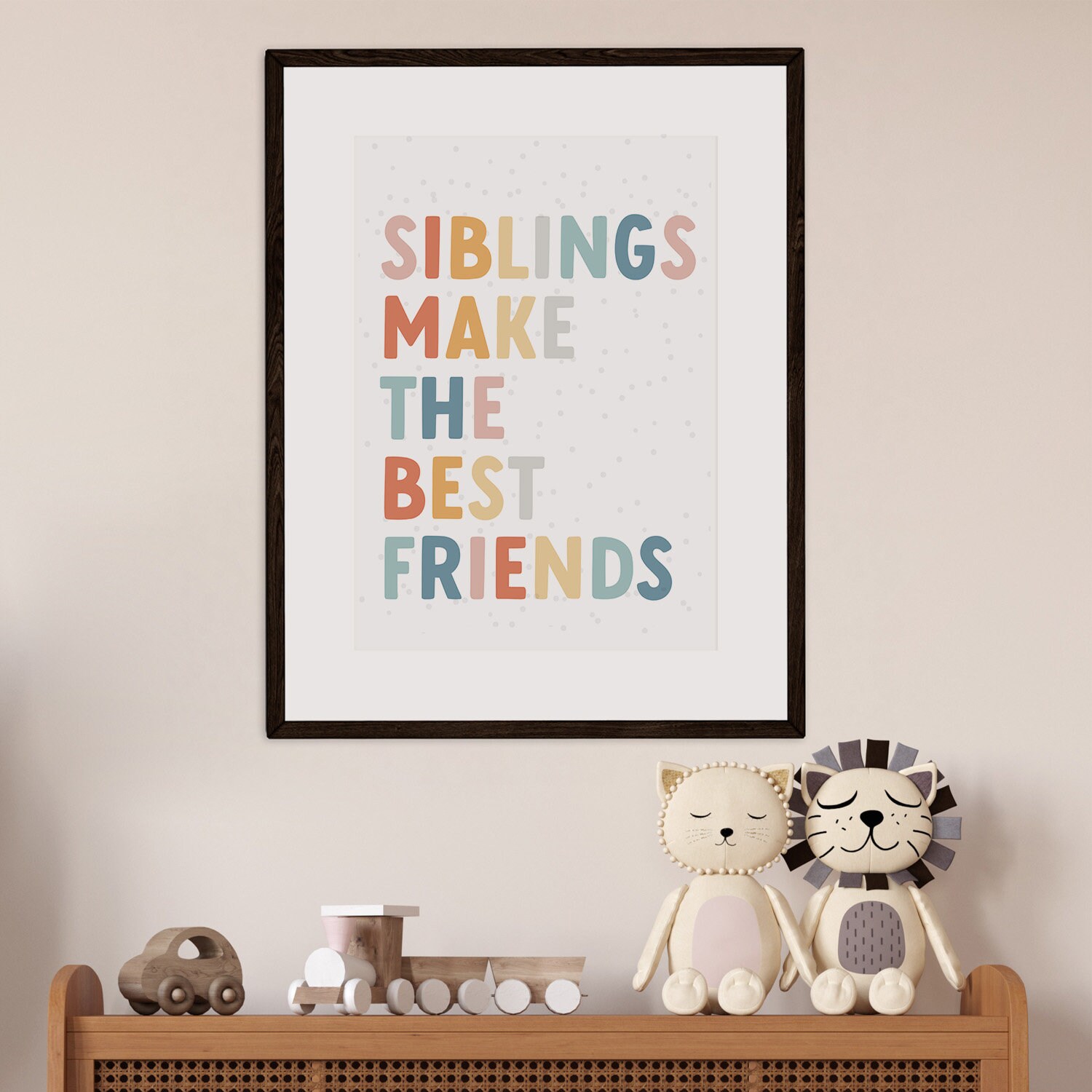 Siblings Make the Best Friends Printable Art Rainbow Art - Etsy
