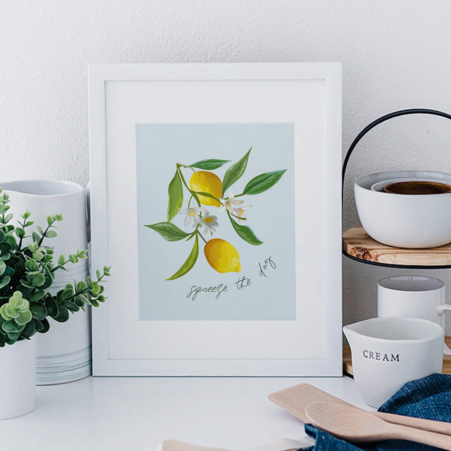 Squeeze the Day Lemon Art Printable, Lemon Artwork, Summer Decor for ...