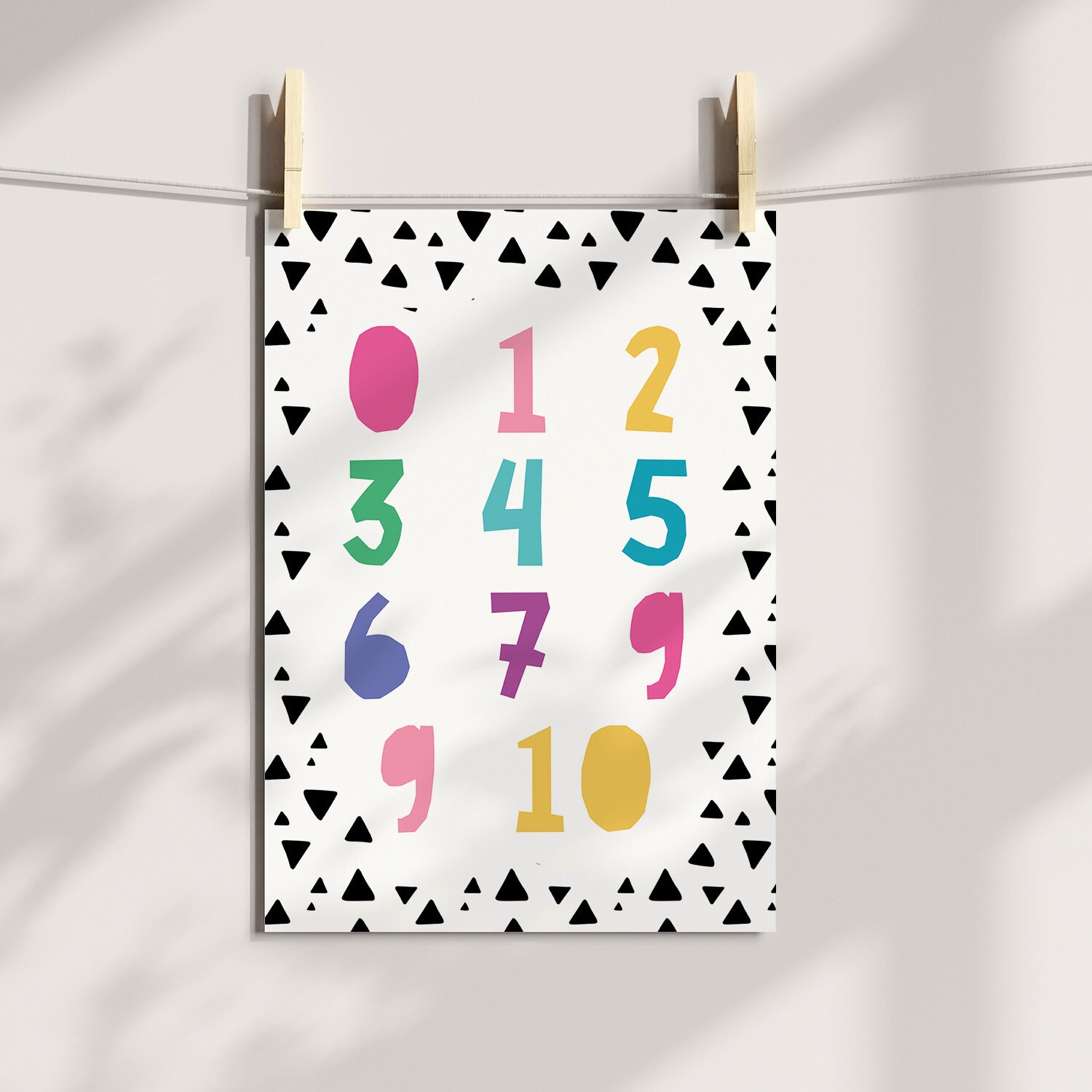 Numbers 1-10 Digital Art Counting Poster for Kids - Etsy