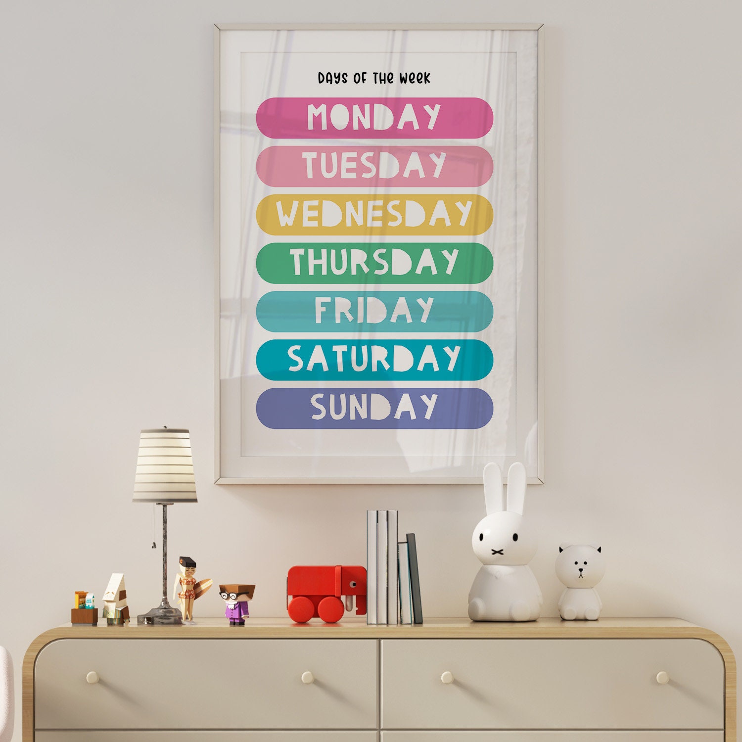 Rainbow Days of the Week Poster, Printable Educational Wall Art ...